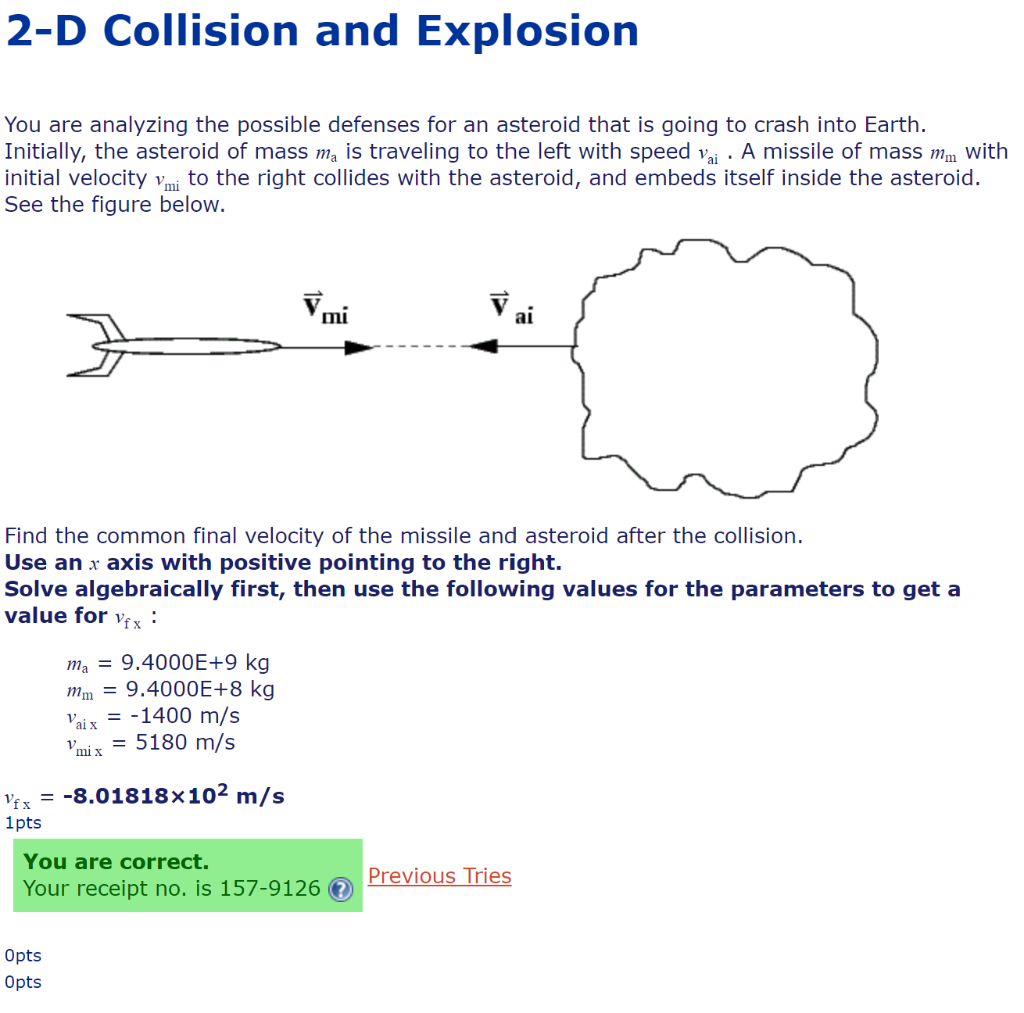 Solved 2-D Collision and Explosion You are analyzing the | Chegg.com