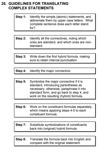 Solved 25. GUIDELINES FOR TRANSLATING COMPLEX STATEMENTS | Chegg.com