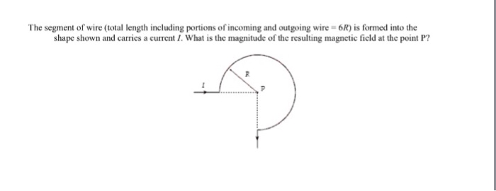 Solved The segment of wire (total length including portions | Chegg.com