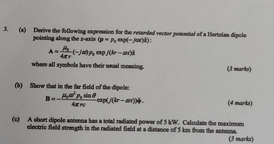 Solved 3. (a) Derive the following expression for the | Chegg.com