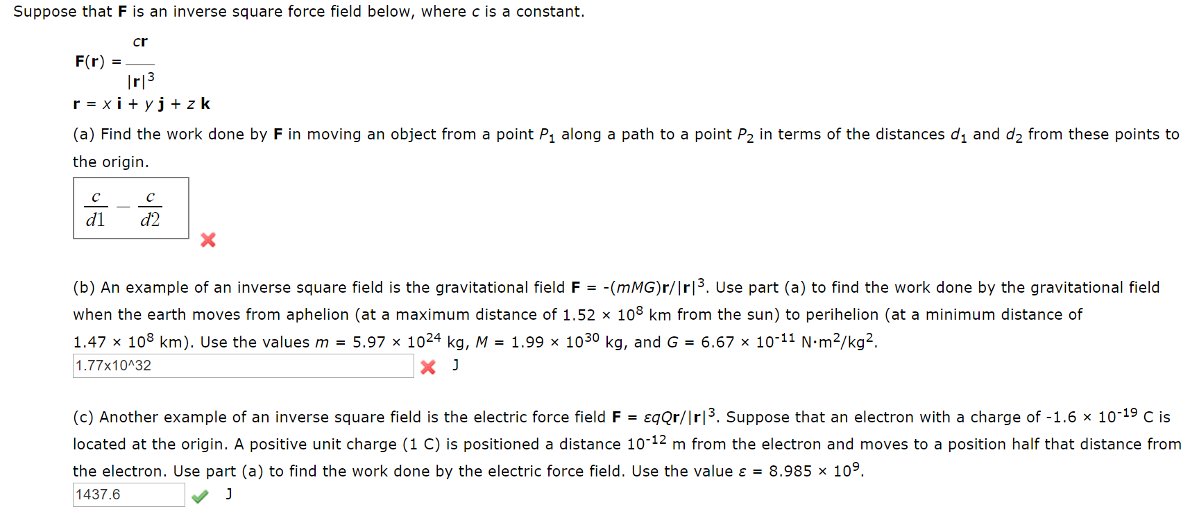 Solved Suppose that F is an inverse square force field | Chegg.com