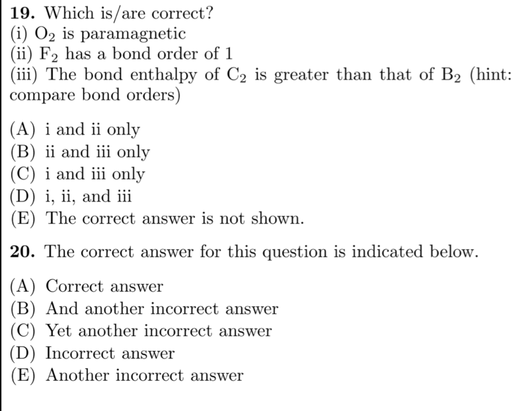 Solved 19. Which is/are correct? (i) O2 is paramagnetic (ii) | Chegg.com