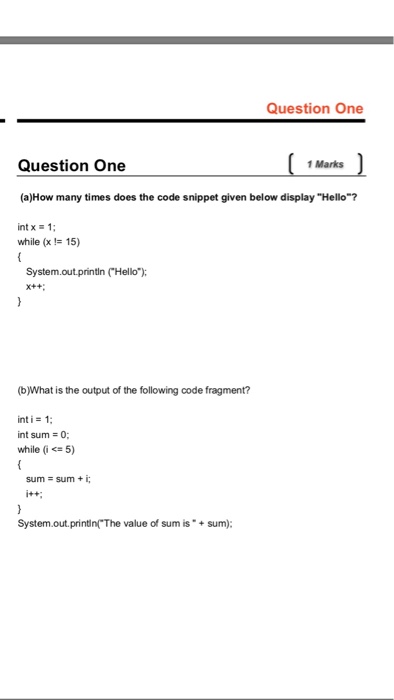 Solved How many times does the code snippet given below | Chegg.com