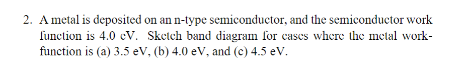 Solved A metal is deposited on an n-type semiconductor, and | Chegg.com