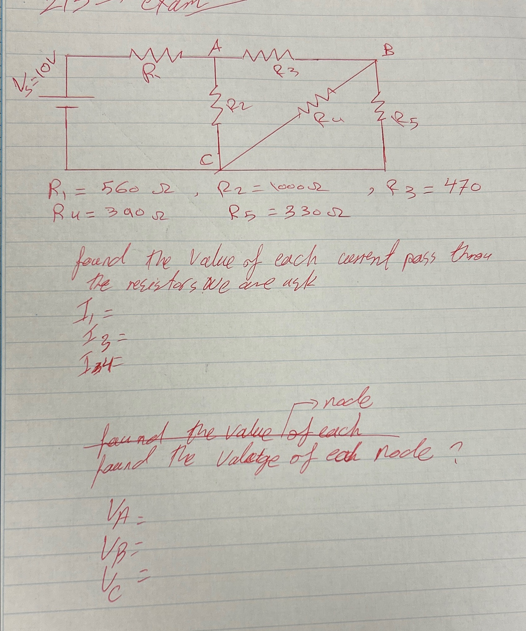 Solved found the Value of each current pass throuthe | Chegg.com