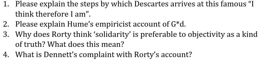 1. Please explain the steps by which Descartes | Chegg.com