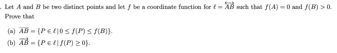 Solved Let A and B be two distinct points and let f be a | Chegg.com