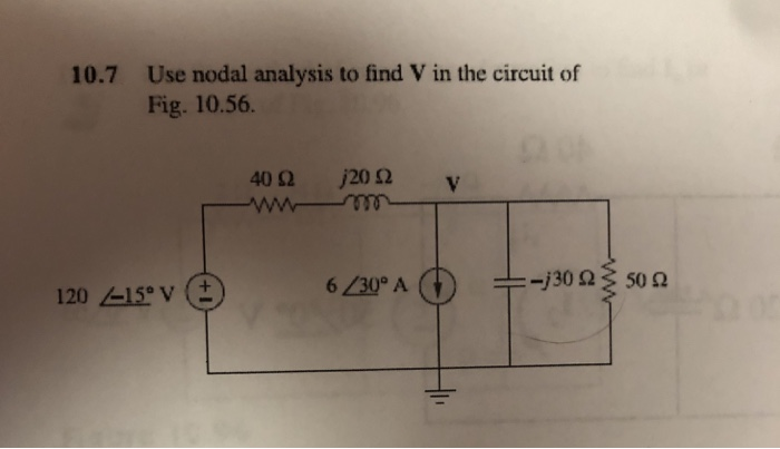 Solved Use nodal analysis to find V in the circuit of Fig. | Chegg.com