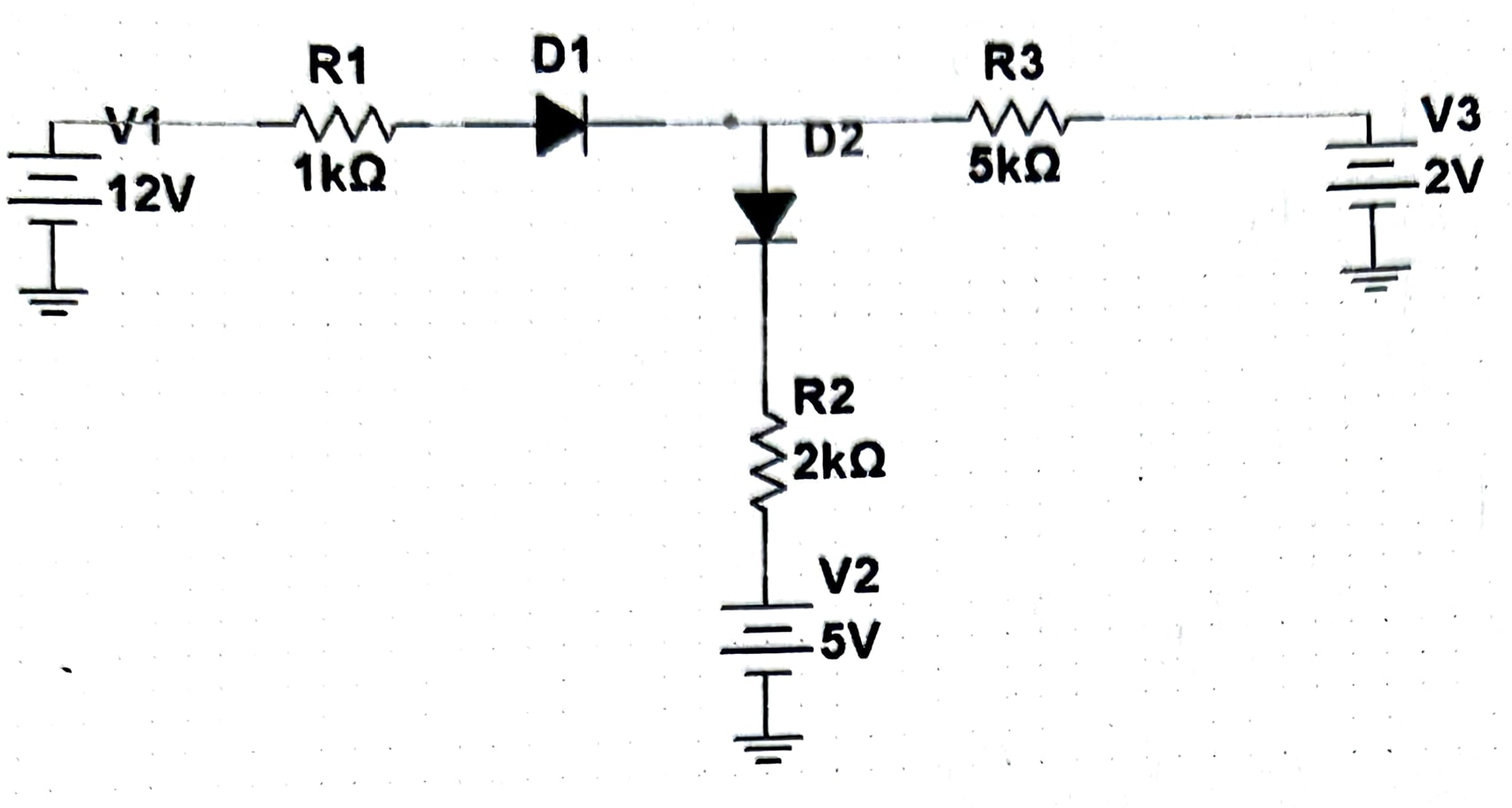 Solved For the diode circuit below, using MoHAT (Model, | Chegg.com