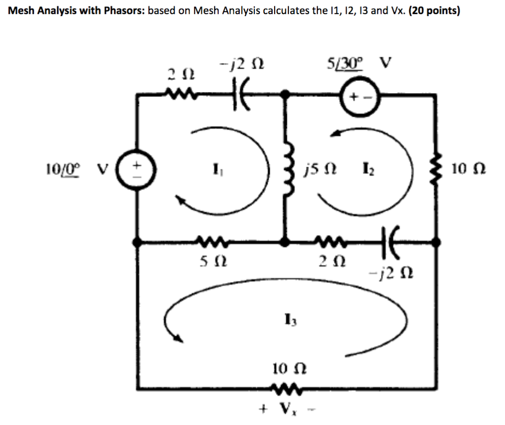 Solved Mesh Analysis with Phasors: based on Mesh Analysis | Chegg.com