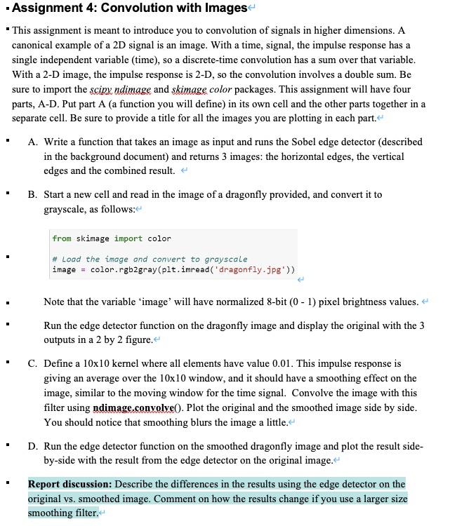 Assignment 4: Convolution with Images This | Chegg.com