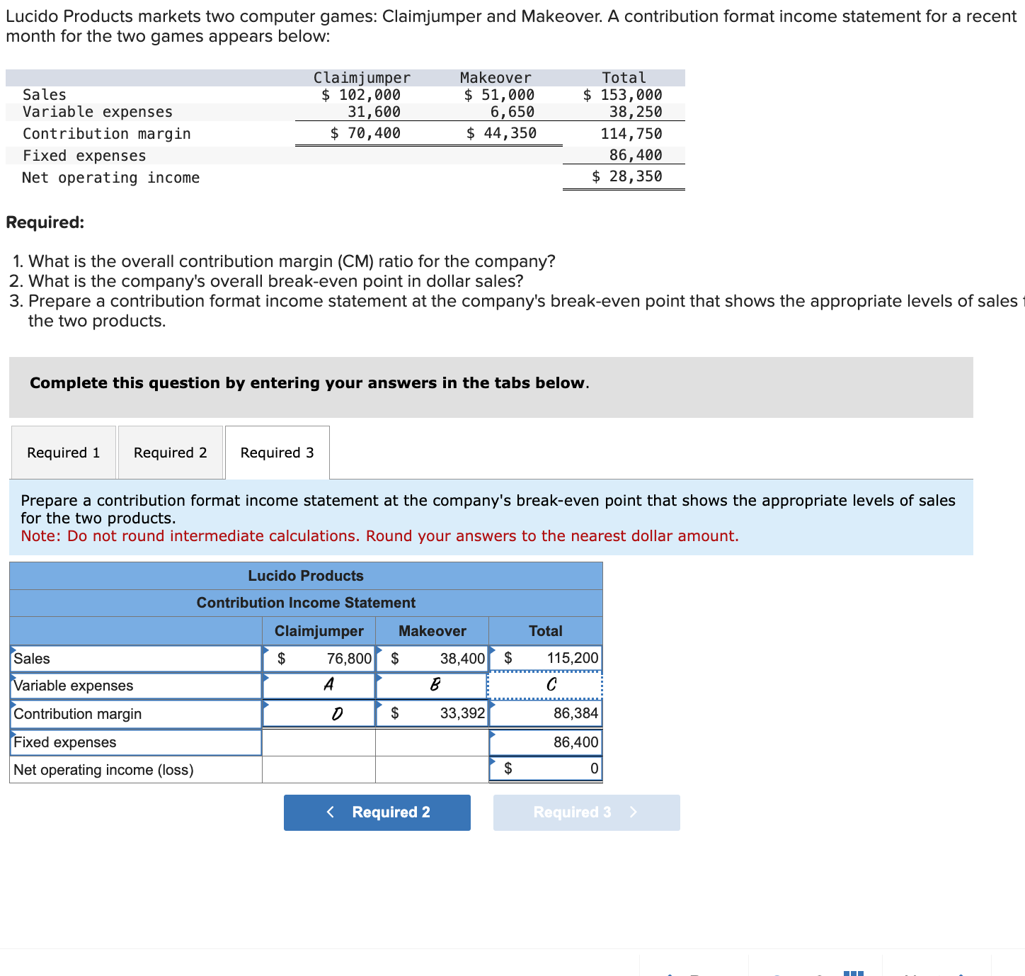 Solved ANSWER A-D and FILL IN THE TABLE Note: Do not round | Chegg.com