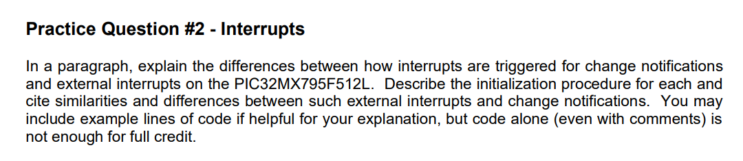 Practice Question #2 - Interrupts In a paragraph, | Chegg.com