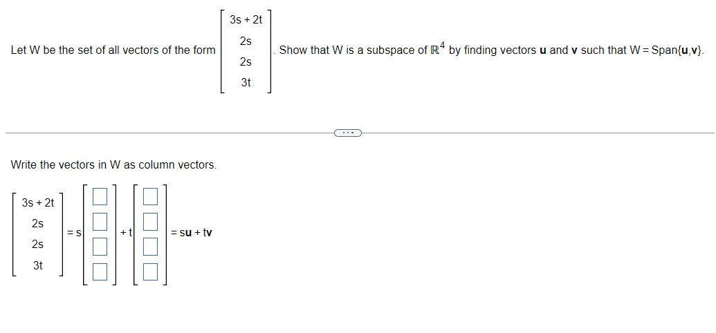 Solved Let W be the set of all vectors of the form | Chegg.com