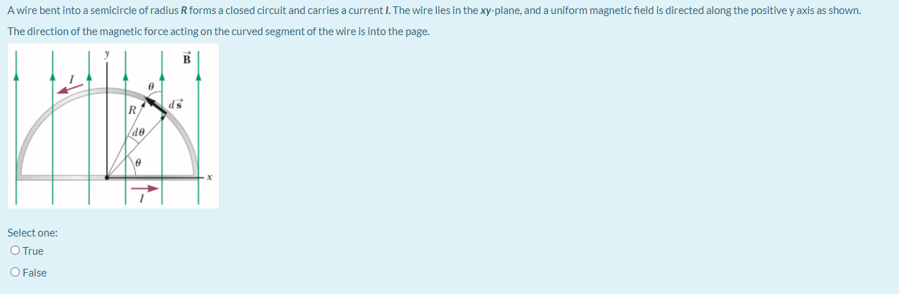 Solved A wire bent into a semicircle of radius R forms a | Chegg.com