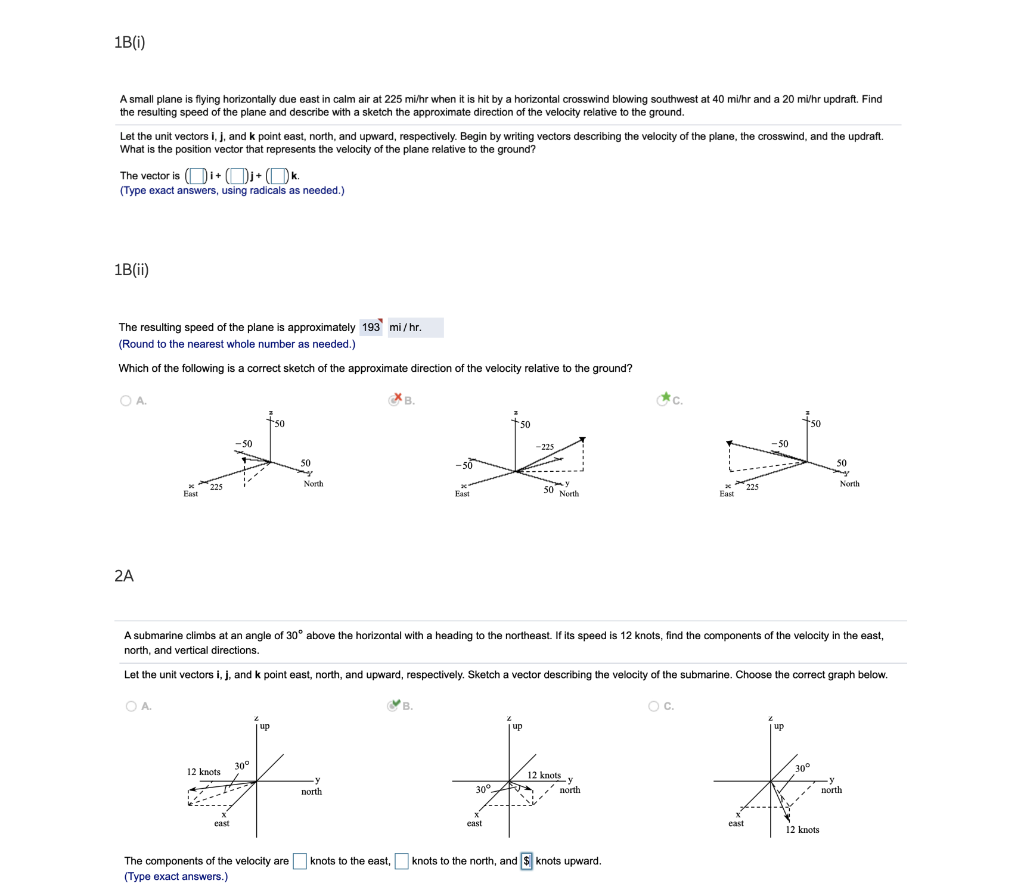 Solved 1B() A small plane is flying horizontally due east in | Chegg.com