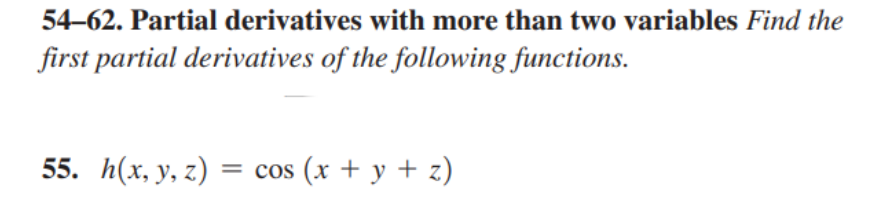 Solved 54–62. Partial derivatives with more than two | Chegg.com