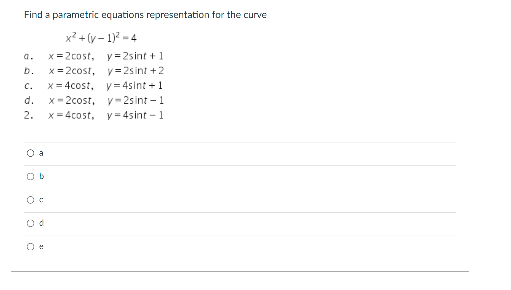 Solved Find a parametric equations representation for the | Chegg.com