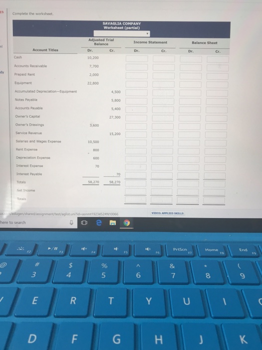Solved S Complete the worksheet COMPANY Worksheet (partial) | Chegg.com
