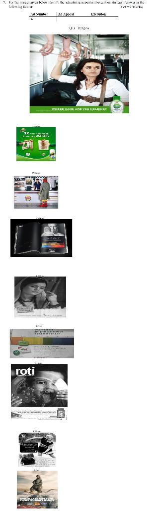 For the images given below identify the advertising | Chegg.com