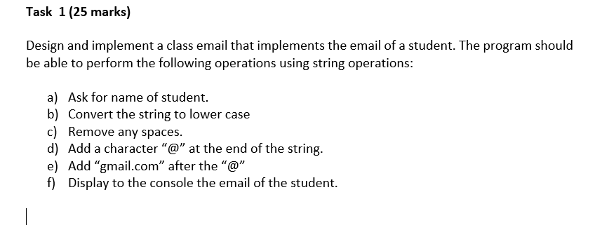 Solved Design and implement a class email that implements | Chegg.com