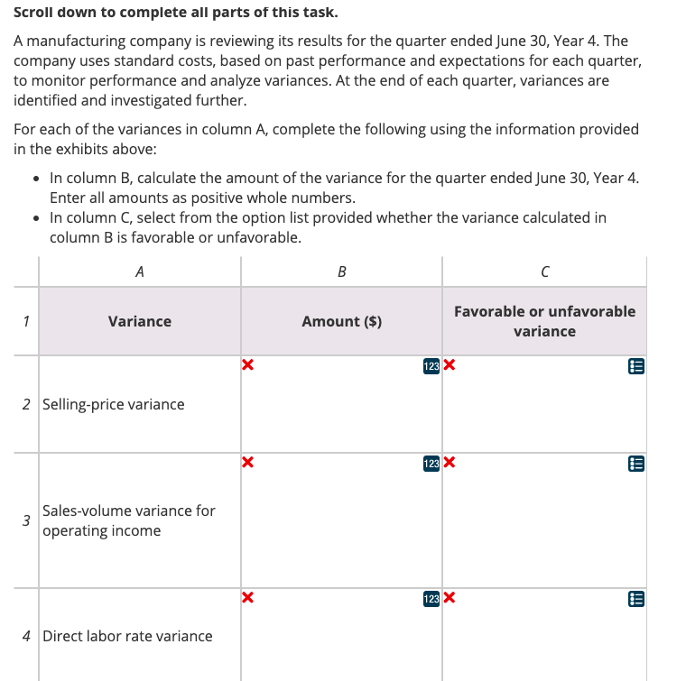 Solved Scroll down to complete all parts of this task. A | Chegg.com
