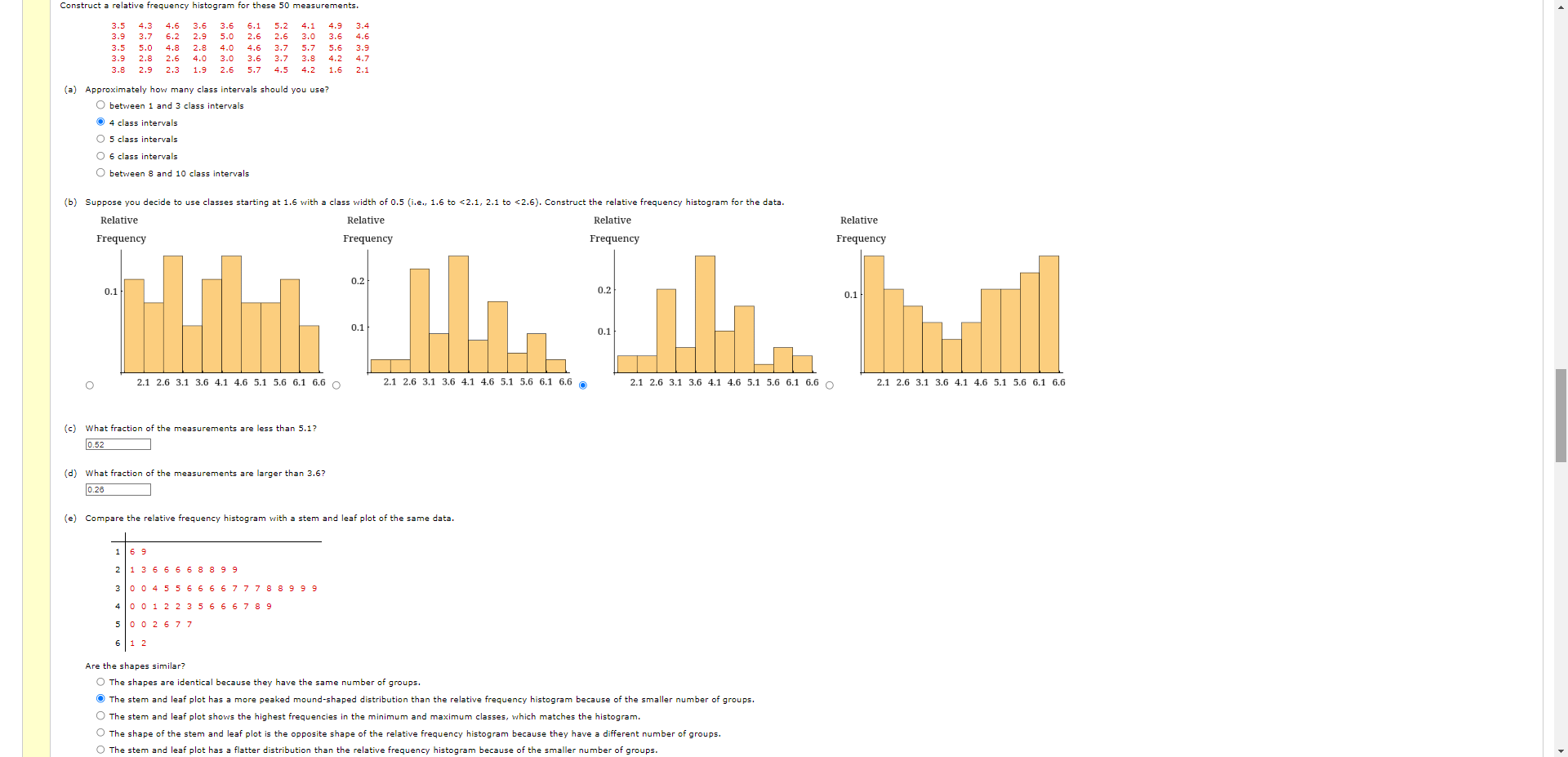 Solved (a) Approximately how many class intervals should you | Chegg.com