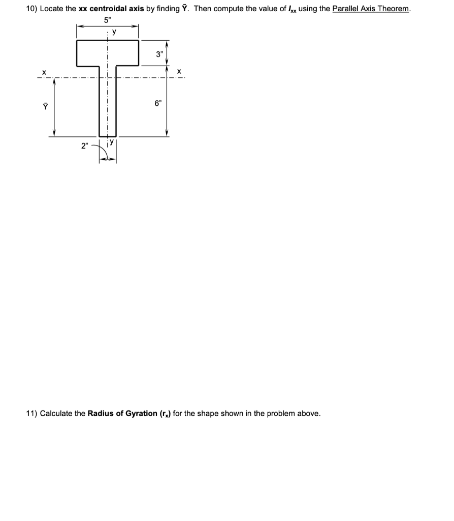 Solved 11) Calculate the Radius of Gyration (rx) for the | Chegg.com