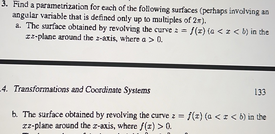 Solved 3. Find a parametrization for each of the following | Chegg.com