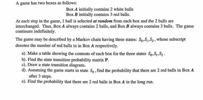 Solved A game has two boxes as follows: Box A initially | Chegg.com