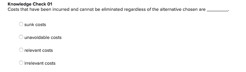 Solved Knowledge Check 01 Which of the following is the | Chegg.com