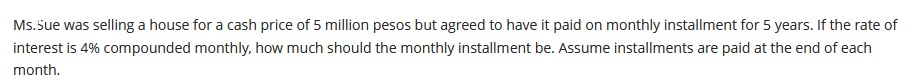 Solved Ms. Sue was selling a house for a cash price of 5 | Chegg.com