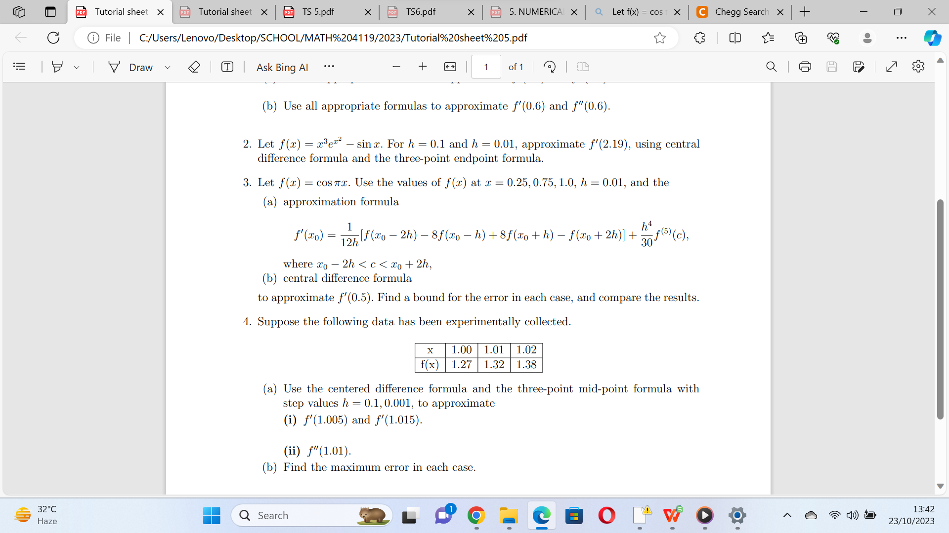 Solved (b) Use all appropriate formulas to approximate | Chegg.com