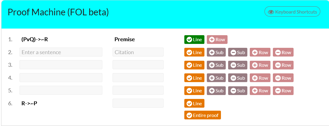 USE THE PROOF MACHINE TO COMPLETE THIS LOGICAL PROOF | Chegg.com