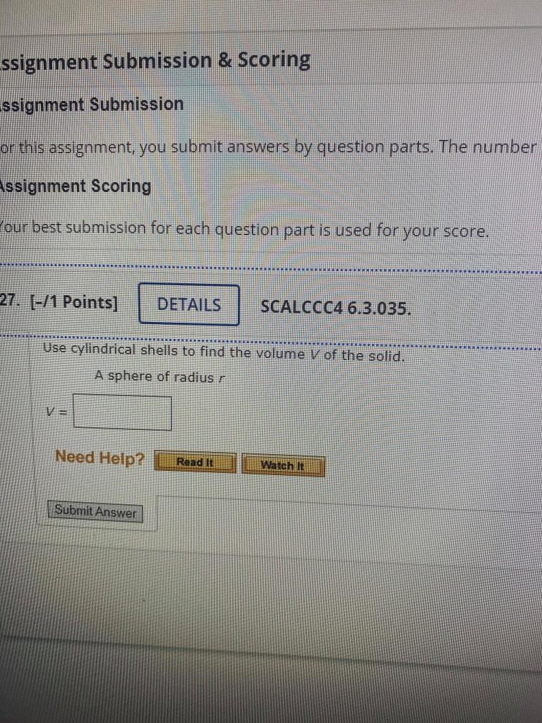 Solved ssignment Submission & Scoring ssignment Submission | Chegg.com