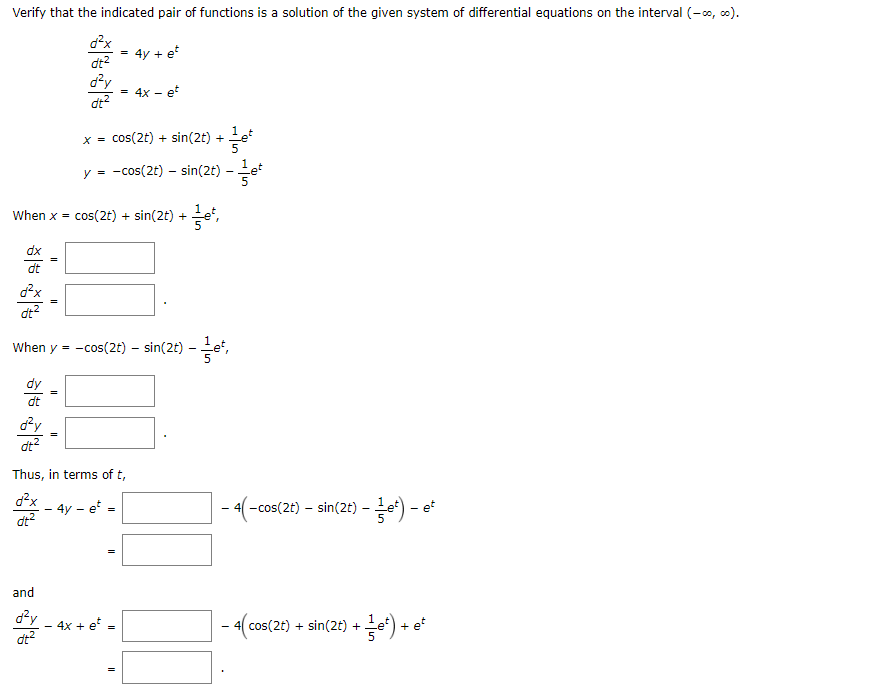 Solved Verify that the indicated pair of functions is a | Chegg.com