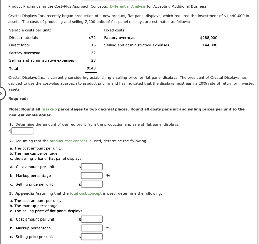 Solved 4. Appendix Assuming that the variable cost concept | Chegg.com