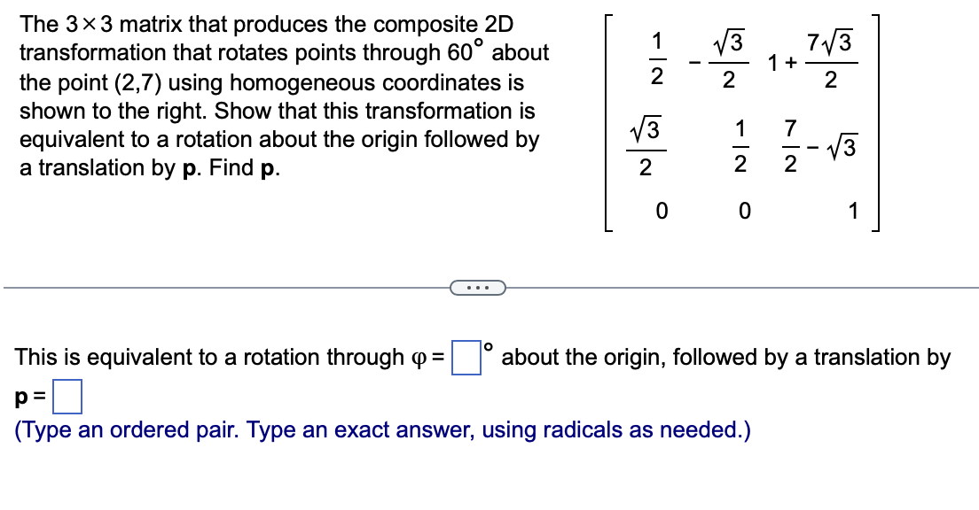 The 3×3 matrix that produces the composite 2D | Chegg.com