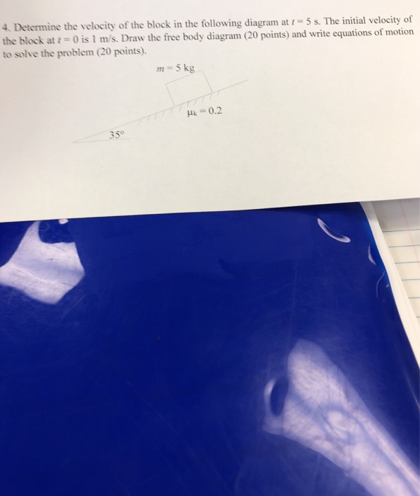 Solved 4. Determine the velocity of the block in the | Chegg.com