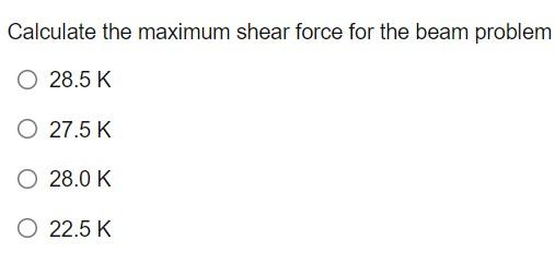 Solved Calculate the maximum shear force for the beam | Chegg.com
