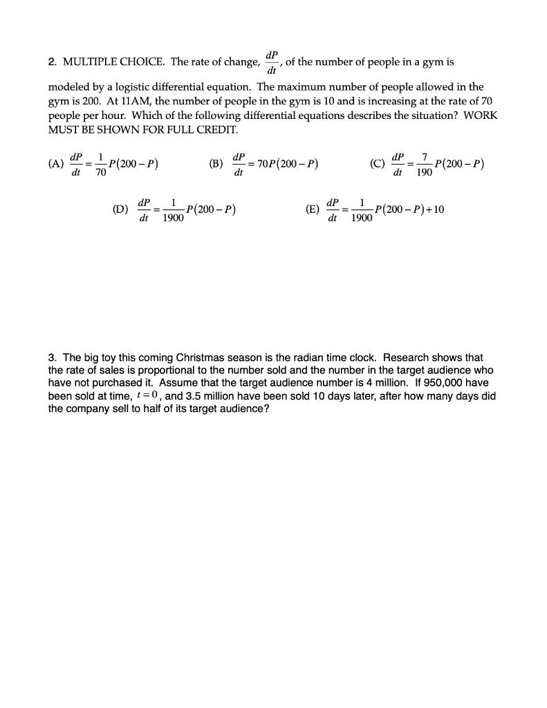 Solved I'm in need of some help on this sheet of Calc BC | Chegg.com