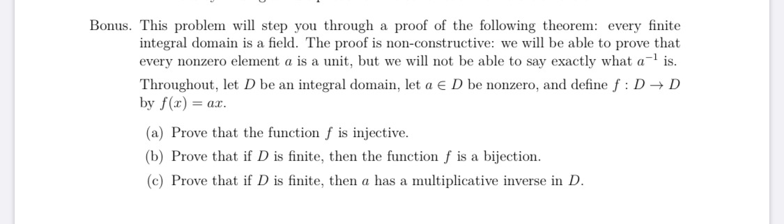Solved Bonus. This problem will step you through a proof of | Chegg.com