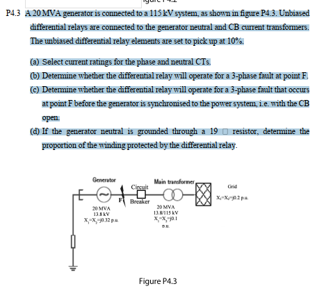 Solved A 20 MVA generator is connected to a 115 kV system, | Chegg.com