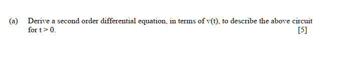Solved Second-Order Circuits: Consider the following circuit | Chegg.com