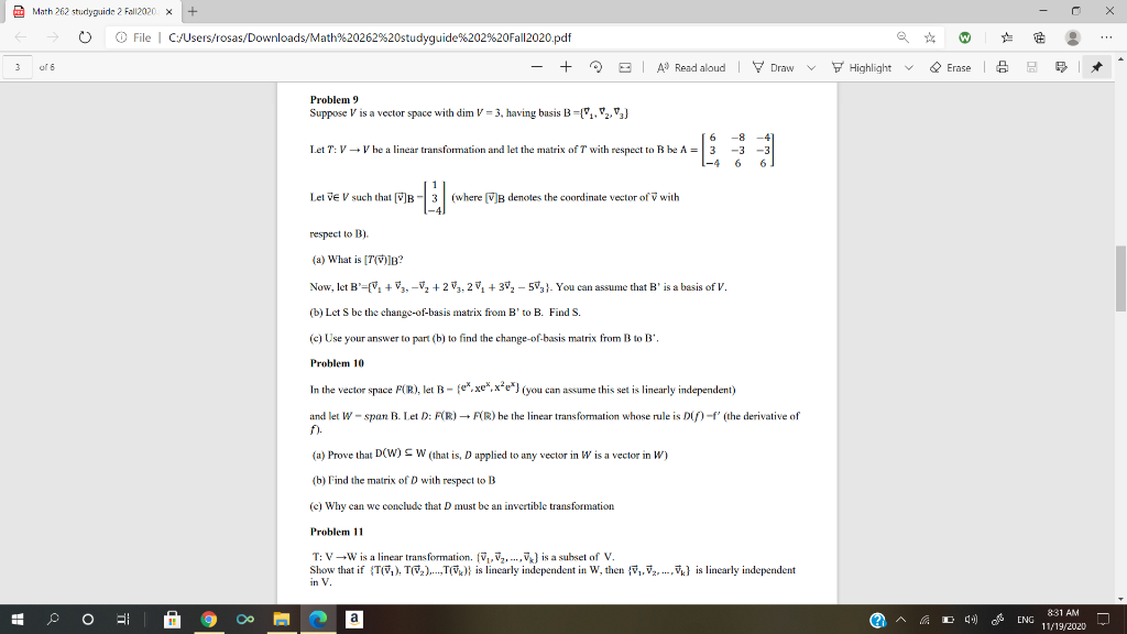 Math 262 studyguide 2 Fall2020 x + File | Chegg.com