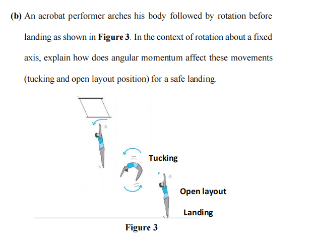 Solved (b) An acrobat performer arches his body followed by | Chegg.com