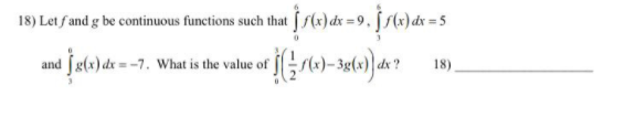 Solved 18) Let fand g be continuous functions such that f(x) | Chegg.com