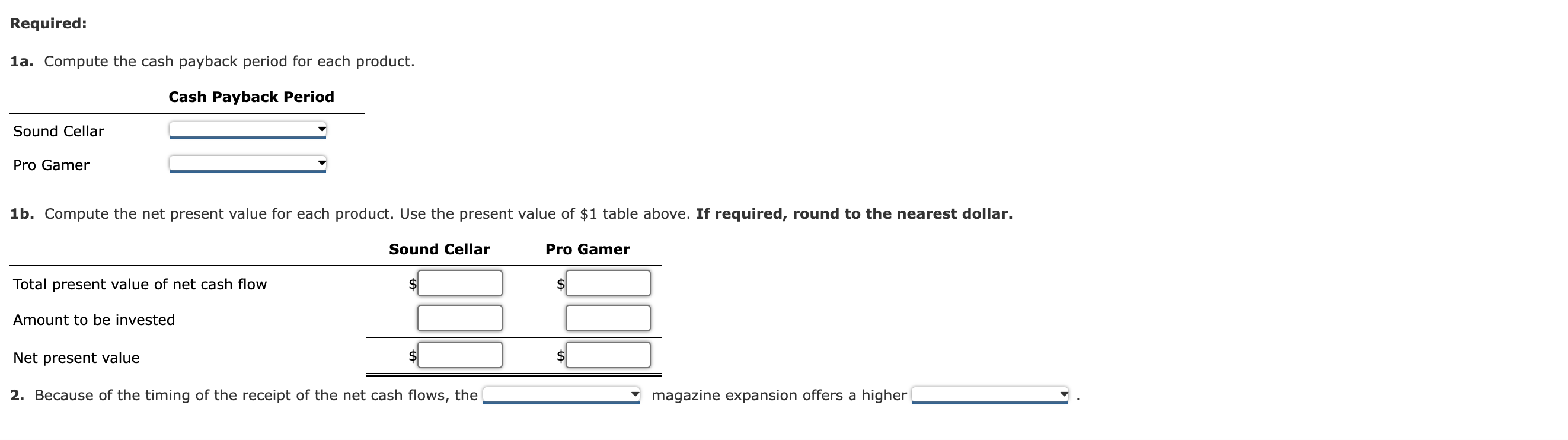 Solved Cash payback period, net present value method, and | Chegg.com