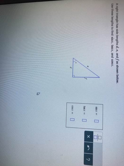 Solved A right triangle has side lengths d, e, and f as | Chegg.com