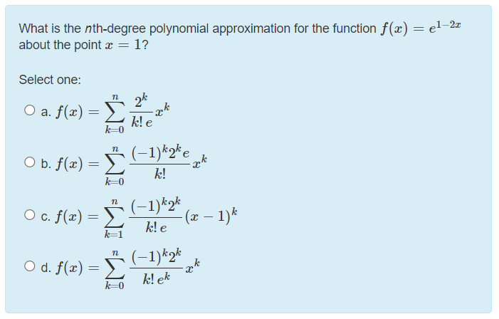Solved What is the n ﻿th-degree polynomial approximation for | Chegg.com